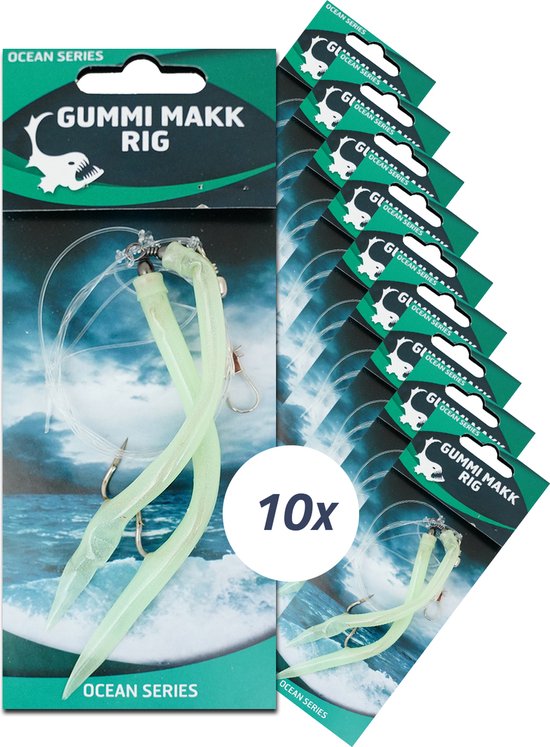 Eurocatch Gummi Makk Rig Green Luminous 2-Hooks 5/0 10x | bol
