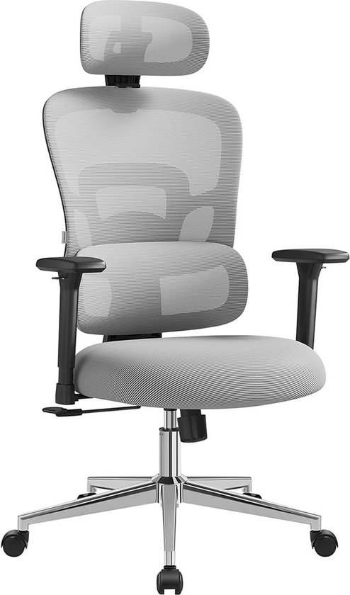 Dove Grijze Bureaustoel - Stalen frame, PU-leer, schuimvulling - Nylon ...