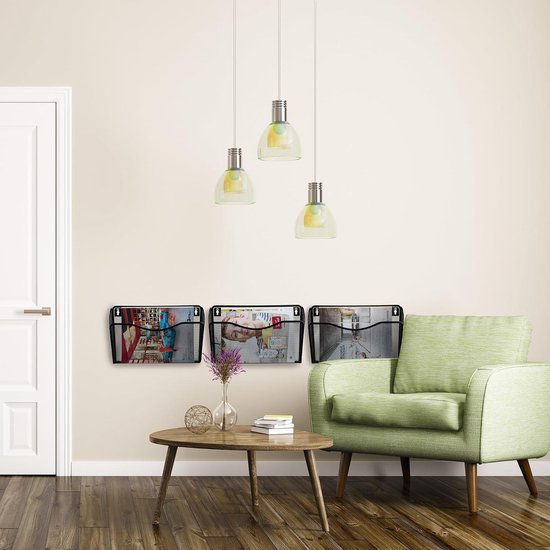 Muur Tijdschriftenrek Set van 3 A4 IJzer - HBD ca. 22 x 355 x 85 cm ...