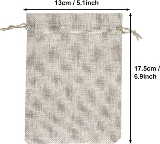 Katoenen zakjes (13 x 18 cm, kleine cadeauzakjes voor bruiloft, feest ...