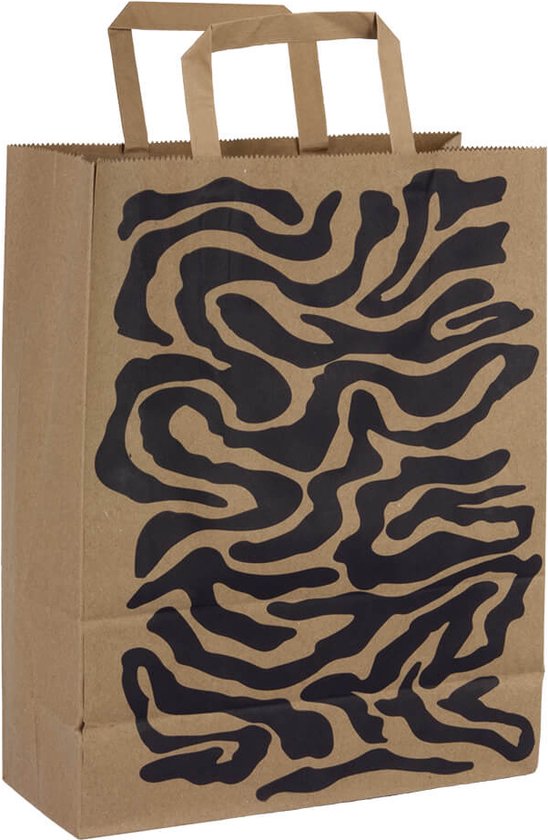 Papieren tasjes 50 stuks Budget - Bruin en Print / Multi colour - A4 ...