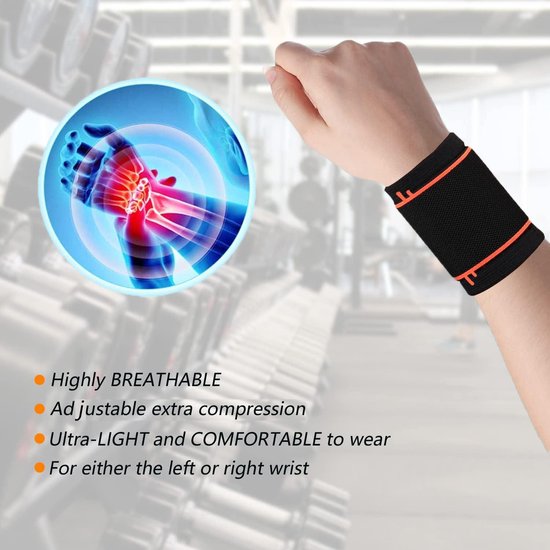 Elastische en verstelbare polsbandage met klittenbandsluiting voor ...