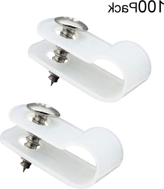 100 Pack Nylon R-Type Cable Clip Clamp with Screws - Wire Mounting ...