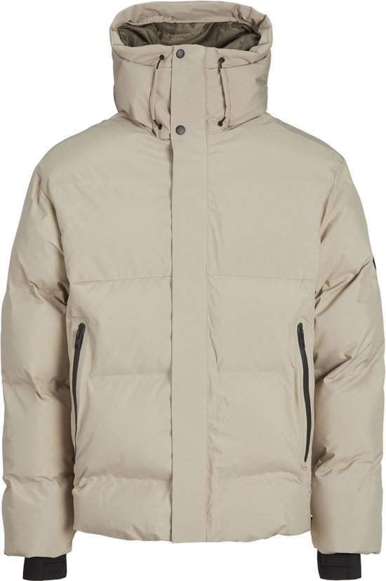 Jack & Jones - Heren Jas winter Alpha Puffer - Beige - Maat M | bol
