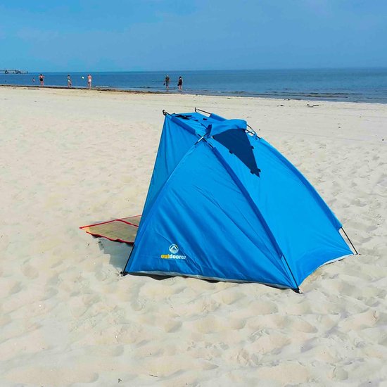 Strandschelptent met uv-bescherming 80 graden en afsluitbaar raam ...