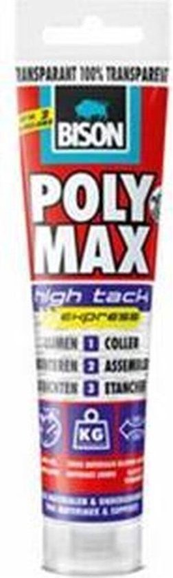 Bison polymax high tack express transparant - 115 gram | bol