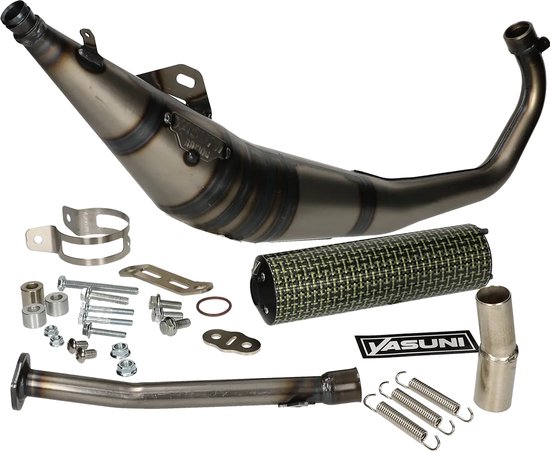 Uitlaat Yasuni R1 Kevlar Minarelli AM6 (o.a: Aprilia RS50, Rieju RS ...