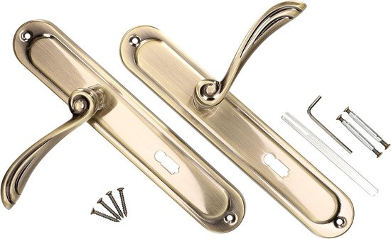 Deurklinkset 72 mm BB lange plaat Patina Universal Modern ...