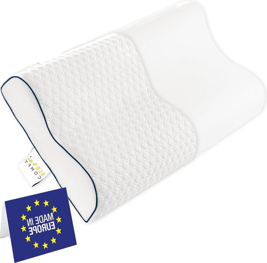 Mini Visco HWS Nekkussen - Ergonomisch Traagschuim Kussen voor Zijslapers en... | bol