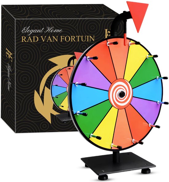 Elegant Home® - Rad van Fortuin - Draaiwiel 30 cm - Draaiwiel met 12 schrijfvakken -... | bol