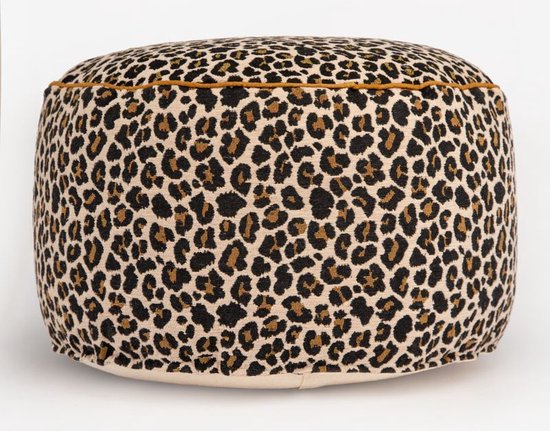 Sissy-Boy - Bruine poef met leopard patroon | bol