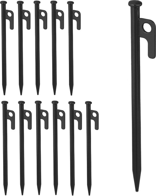 Set of 12 Rock Tent Pegs 20 cm - Sturdy Ground Pegs for Hard Surfaces ...
