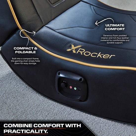 X Rocker Shadow 2.0 Stereo AudioFloor Rocker Gaming Chair - Gold | bol