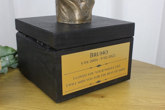 Urn hond met gravure en sculptuur van Rhodesian Ridgeback en African ...