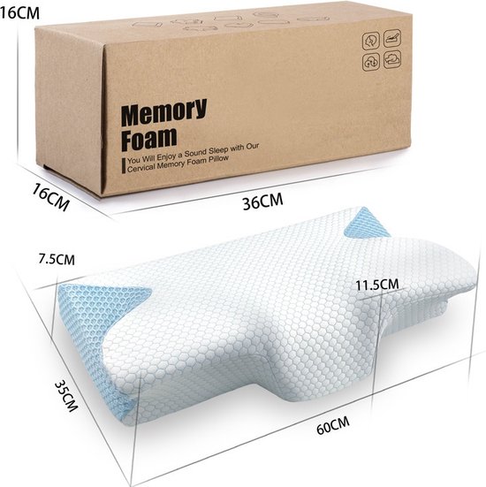 MCBOSON - Kussen - Traagschuim Hoofdkussen voor Nekklachten - Orthopedisch &... | bol