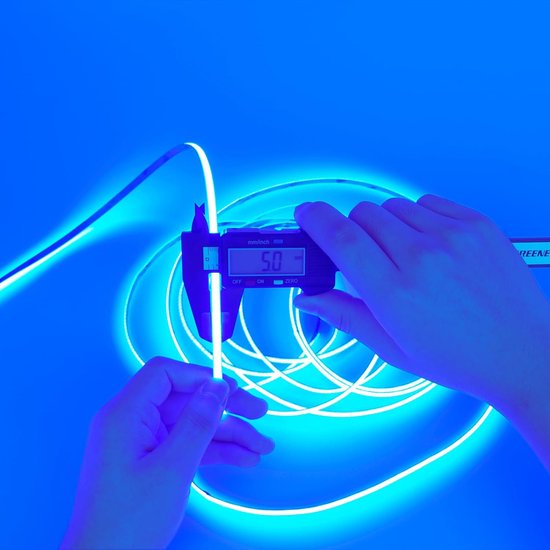 LED Strip 12 V 5 m Blauw Ultradun 3 mm Breed Zelfklevend 384 LEDs/m CRI ...