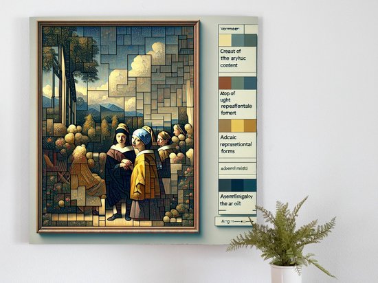 Abstract vermeer schilderij | Geabstraheerd meesterwerk: een moderne ...