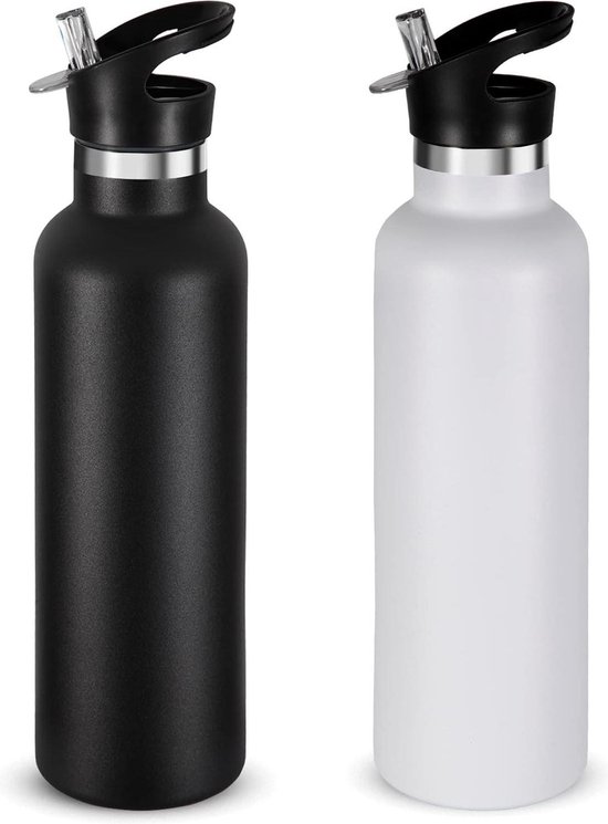 Geïsoleerde Waterflessen 750ml - Roestvrij Staal - Dubbele Muur ...