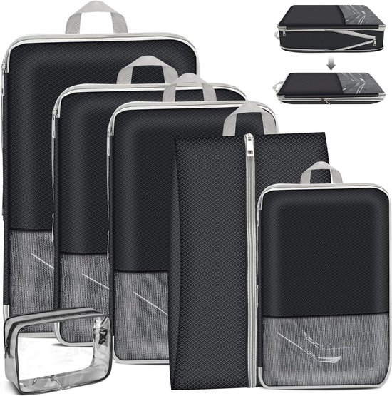 Packing Cubes Compression 6 stuks kofferorganizer set waterdichte ...