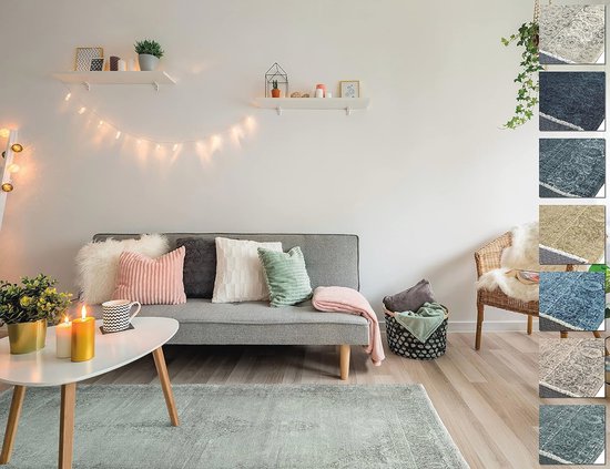 Vintage Groen Tapijt 80 x 145 cm, Modern Laagpolig Vloerkleed voor ...