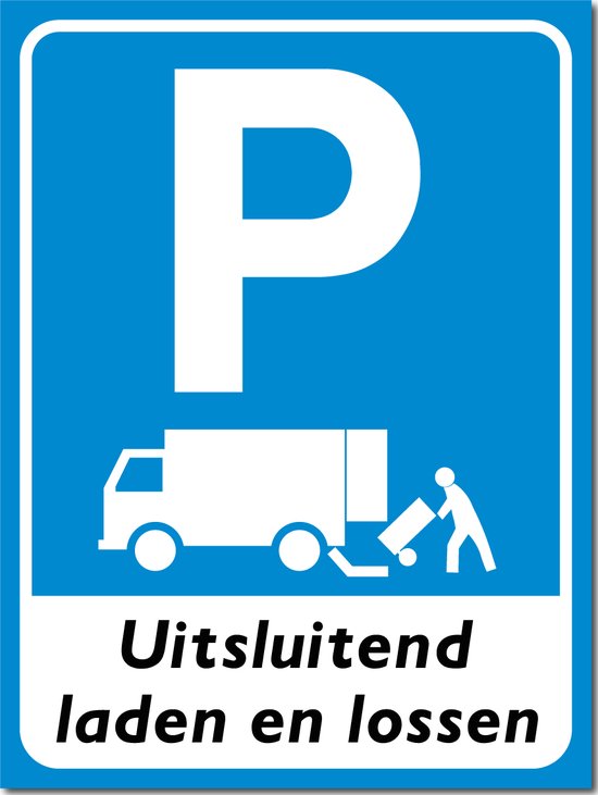 Uitsluitend laden en lossen bord - Bord 300 x 400 mm - (Aluminium) | bol