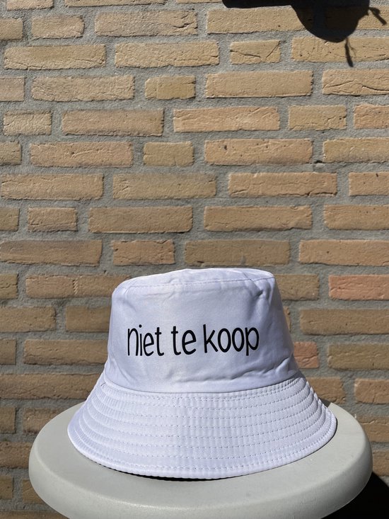 Bucket hat - met tekst Niet te koop - wit - festival - hoedje ...
