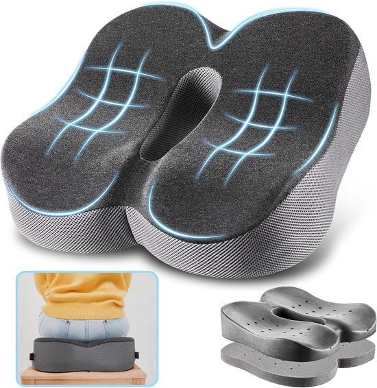 Stoelkussen voor stuitbeen ischias rug heuppijn - verstelbaar ...