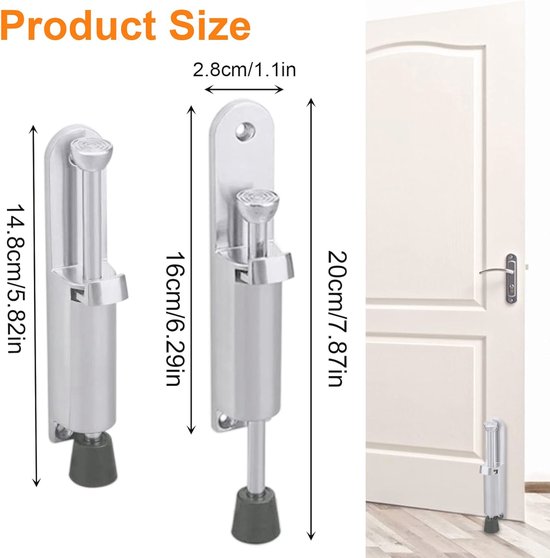 Verstelbare metalen deurstopper voor interieur en buitendeur - Duurzame ...