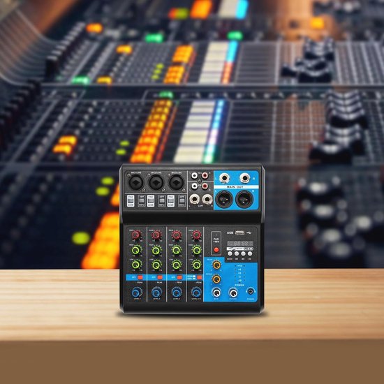 5-Kanaals Stereomixer met USB en Bluetooth - Professioneel Mengpaneel ...