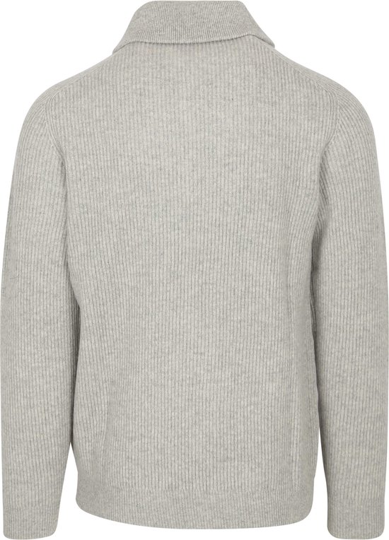 Profuomo Half Zip Pullover Merinowol Melange Grijs - Maat XL - Heren - Pullovers | bol