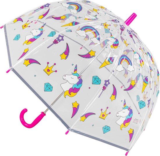 Kleurrijke Kinderen Eenhoorn Clear Bubble Dome Paraplu Transparant - Kleine Maat -... | bol