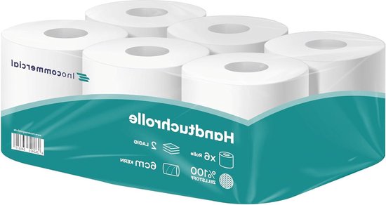 Geperforeerde papieren handdoekrollen - 2-laags - 6 rollen - 360 vellen ...