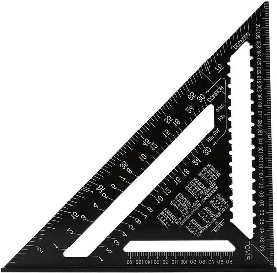 Driehoekige liniaal 305 cm - metrische driehoek hoekmeter - nauwkeurig ...