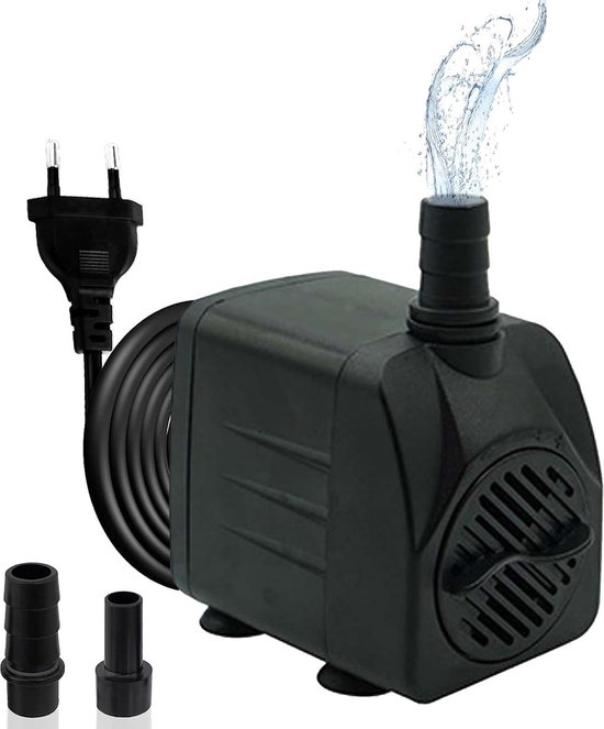 Ultra stille aquariumpomp - 450 l/u 8 W - hoge slag - fonteinpomp met ...