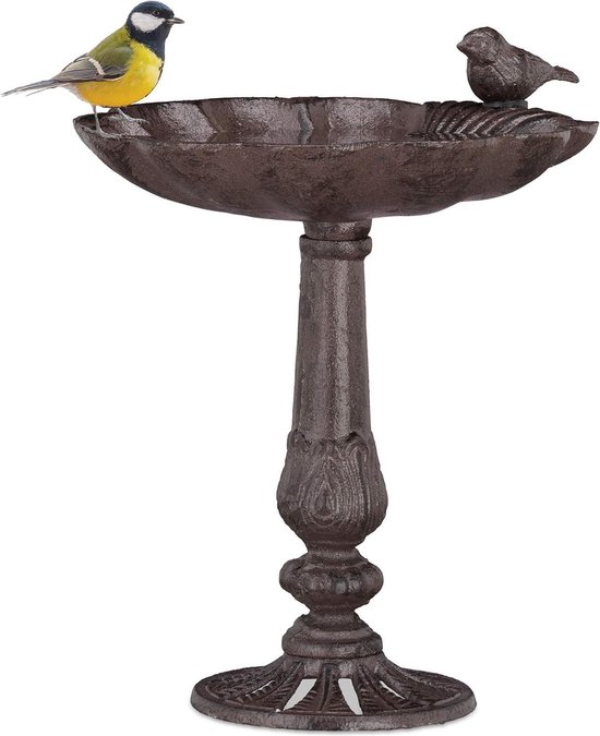 Vogelbad gietijzer staand tuindecoratie antiek design waterschaal ...