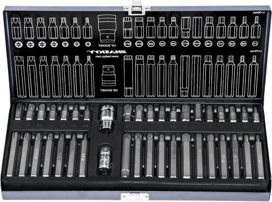 Hexagonal Torx multi-tooth socket spanner bit set - T20 T25 T30 T40 T45 ...