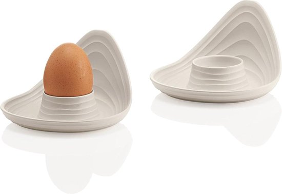 Melkwit eierdopjes - set van 2 stuks - Tierra | bol
