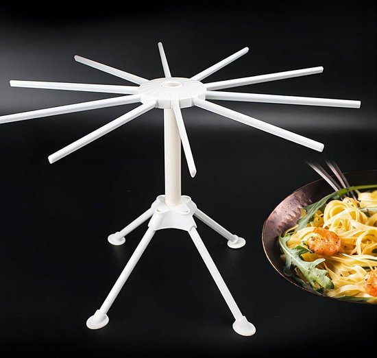 Pasta Drying Rack Noodle Stand with 10 Bar Handles - Collapsible ...