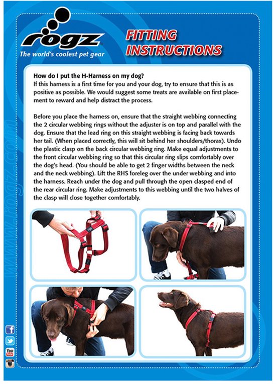Rogz For Dogs Beach Bum Tuig Red Rogz Bone - 20 MMX44-74 CM | bol