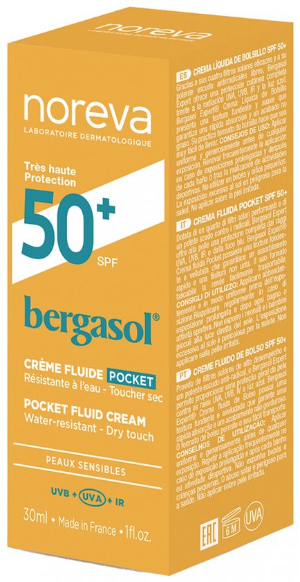 Noreva Bergasol Pocket Fluid Cream SPF50+ 30 ml | bol