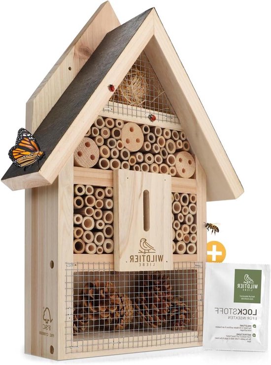 Insect Hotel Large - Untreated Solid Wood Insect House for Bees ...