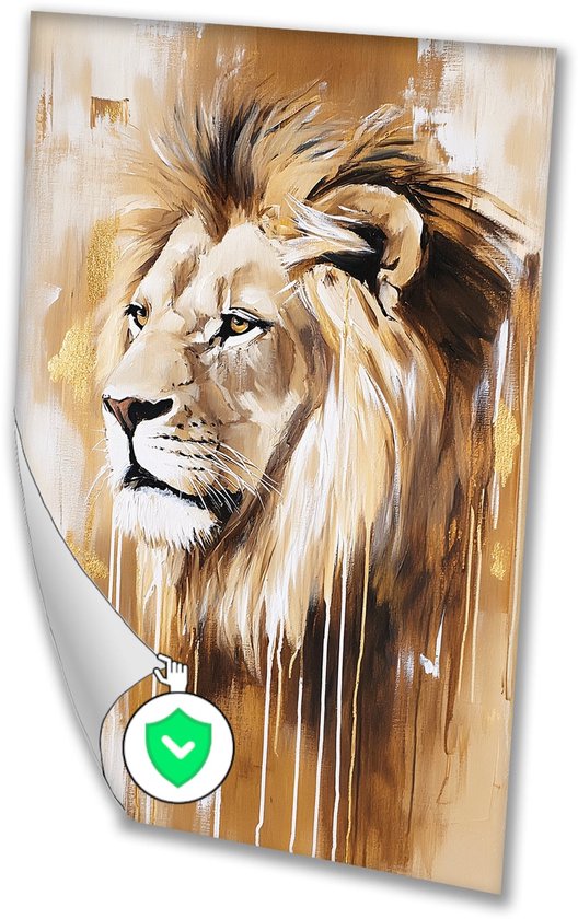 Portret van krachtige leeuw - Leeuw poster - Muurdecoratie dieren ...