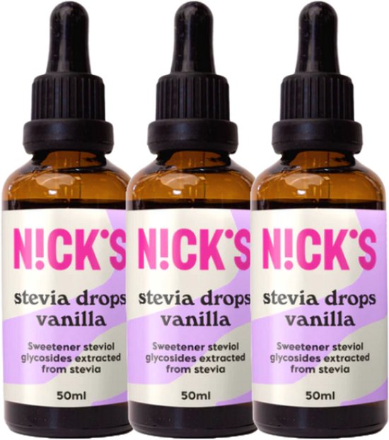 Nick's | Stevia Drops | Vanilla | 3 Stuks | 3 x 50 ml | bol