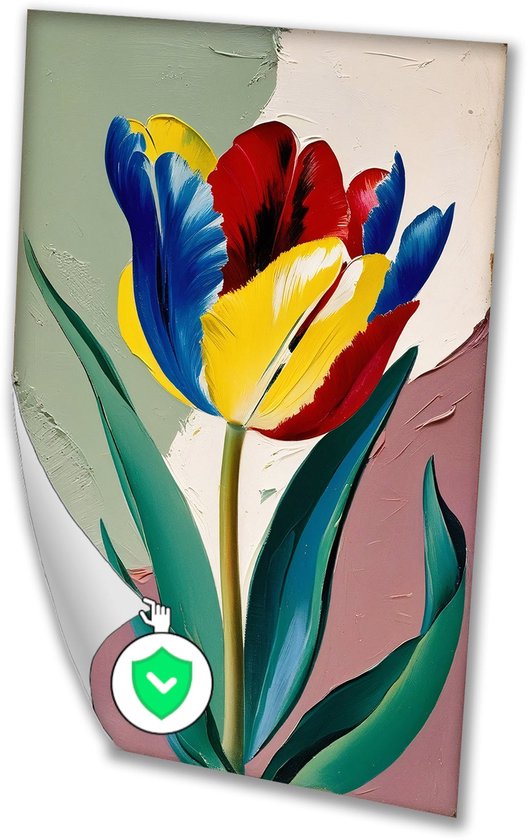 Kleurrijke expressieve tulpen - Tulip poster - Poster flower ...