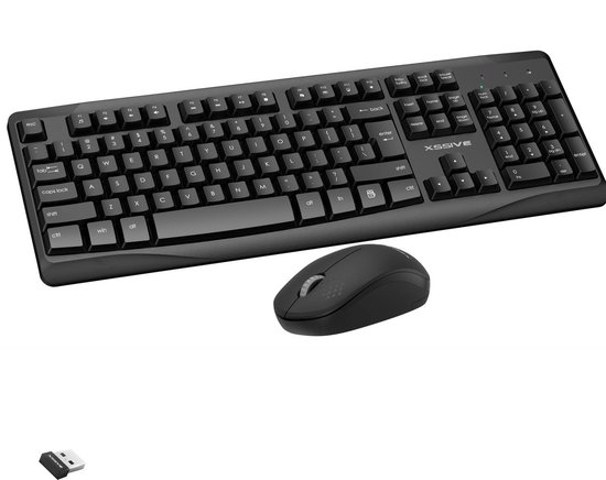 Xssive Draadloze QWERTY Toetsenbord en Muis Set - Ergonomische en ...