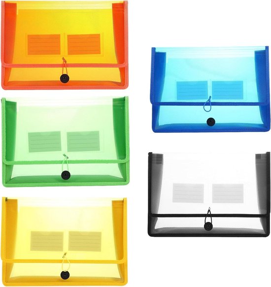 Trankielo - Documententas A4 map - set van 5 - waterdicht - met ...