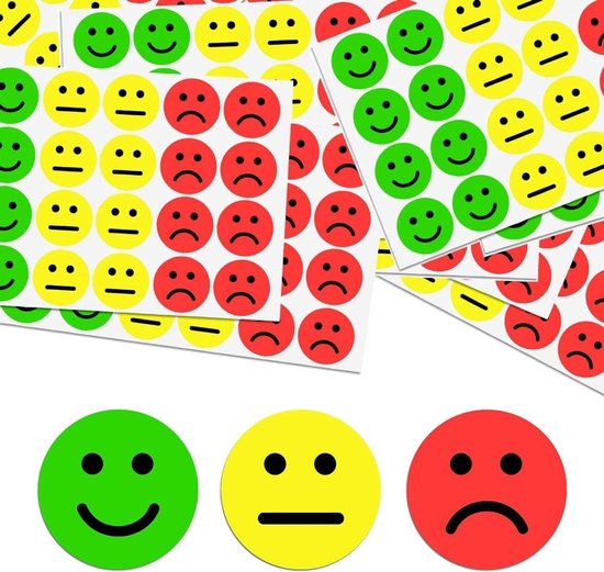 Trankielo - Happy/Sad Emoji Lachende Gezicht Stickervellen - Set van ...