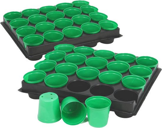 Kweekpotten met Plantentrays - Ideale Zaaibak voor Plantenkweek - Set ...