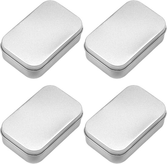 Kleine metalen opbergdozen - 4 stuks rechthoekige opbergdozen met ...