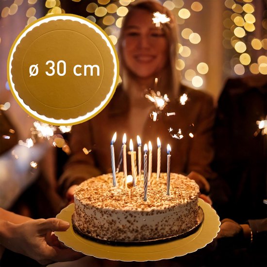 Gouden Kartonnen Taartonderleggers Rond Ø30 cm - Stevige Cake Boards ...